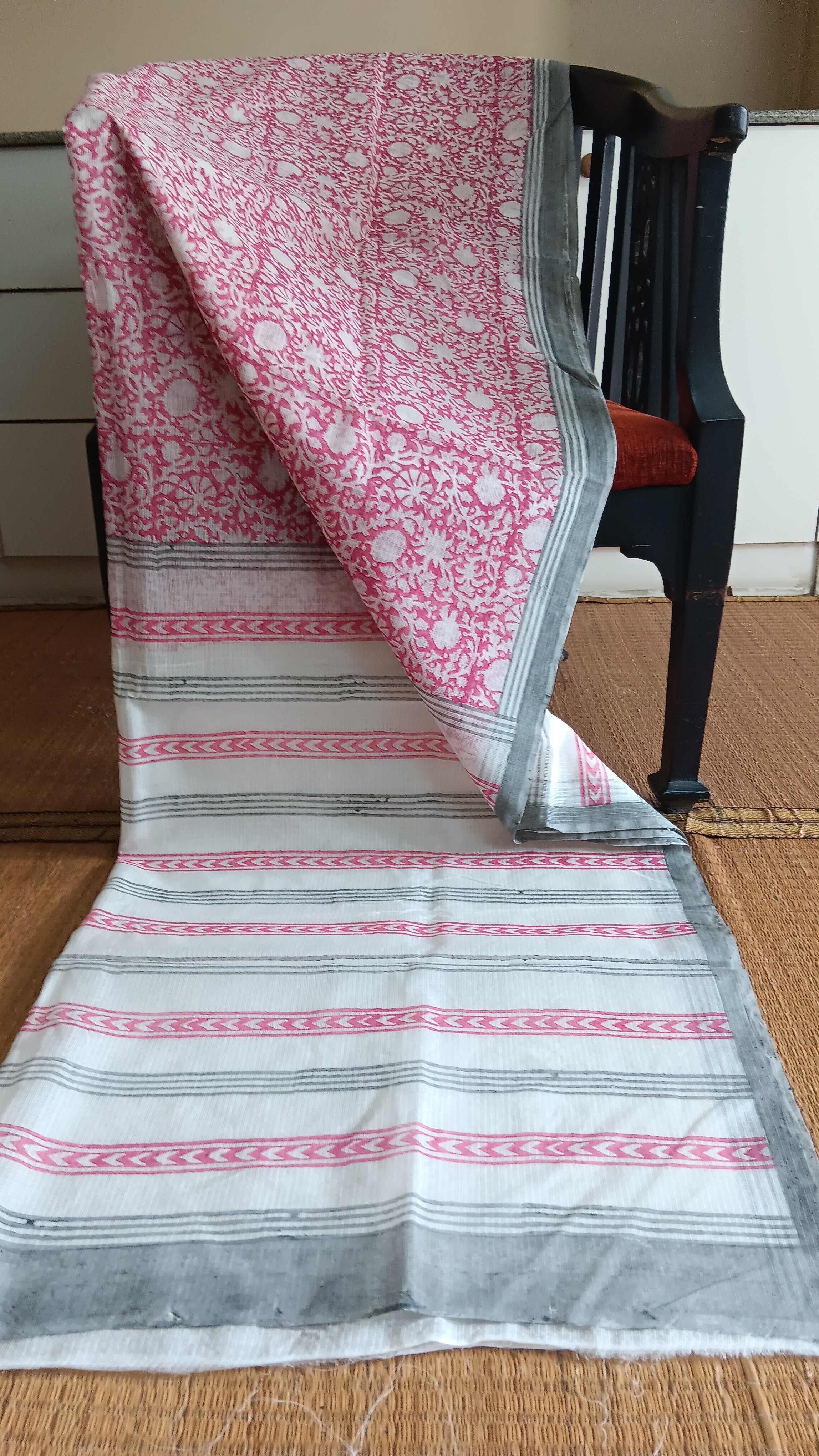 Blue-printed-kota-cotton-saree – Chaani.in